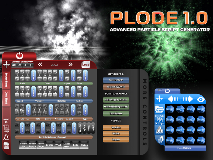 Second Life Marketplace - PLODE 1.1 ADVANCED PARTICLE SCRIPT GENERATOR TOOLSET